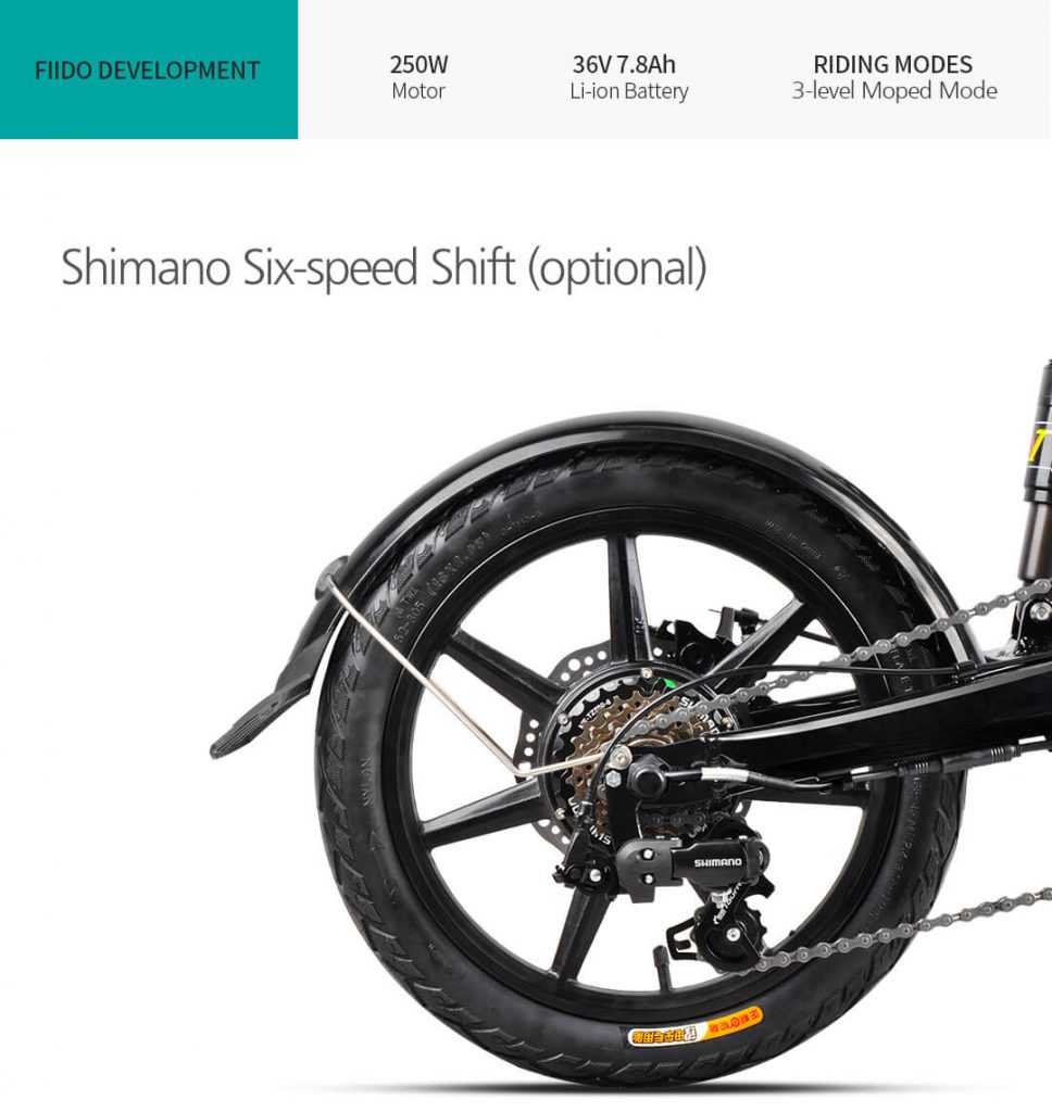 D2S 16 Inch Folding Fat Tire Electric Bike (250W, 7.8Ah, 7 Speed ...